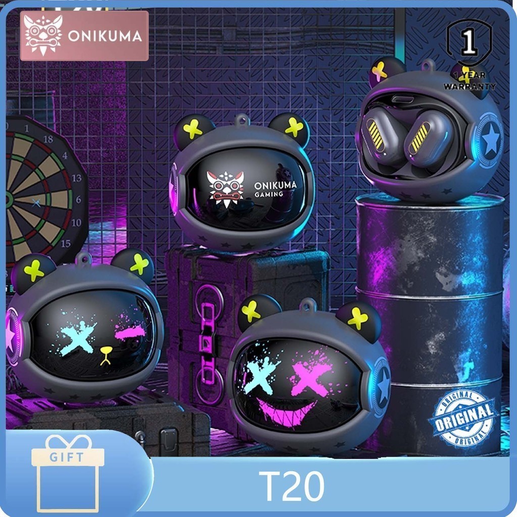 Onikuma T20 หูฟังบลูทูธใหม ่ 2024 เสียงสูงไร ้ สายอินเอียร ์ esports ...