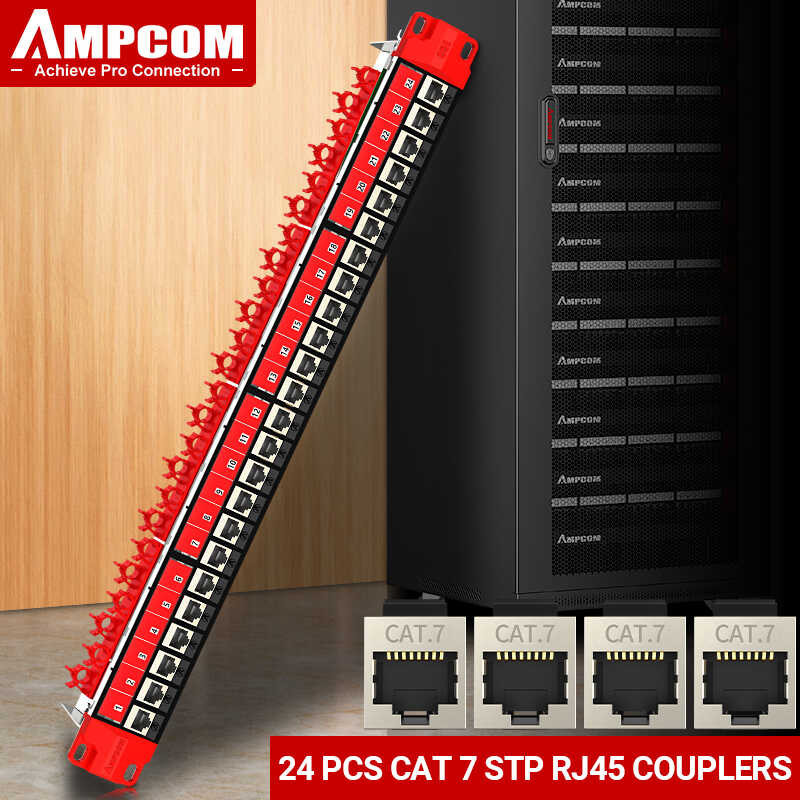 Panel, 24 AMPCOM Port Pass-Through, Thru Patch Panel พร้อมแบ็คเพลน ...