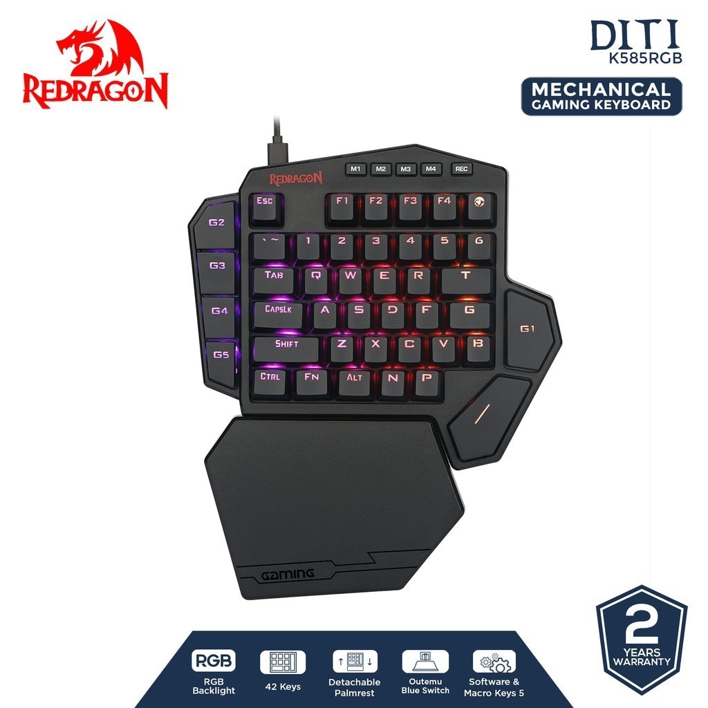ในสต็อก Redragon K585RGB Mini Mechanical Gaming Keypad & USB Hub RGB ...