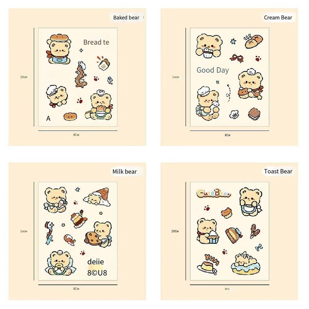 (จัดส่งในพื้นที่) Bulye การ์ตูนน่ารักสีเหลืองครีมหมีสติกเกอร์บัญชีมือ ...