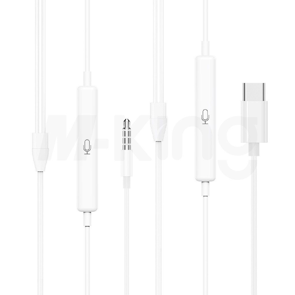 HOCO รุ่น M101 หูฟังแบบมีสายหัว Type-C/Aux3.5MM เสียงดี มีไมค์ในตัว | Shopee Thailand