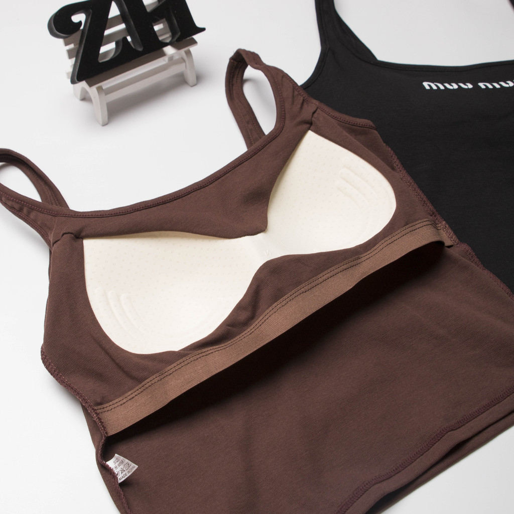 zh-forever.6659เสื้อสายเดี่ยวผ้าฝ้าย บราสายเดี่ยวฟองน้ำในตัวสายเดี่ยวมี ...