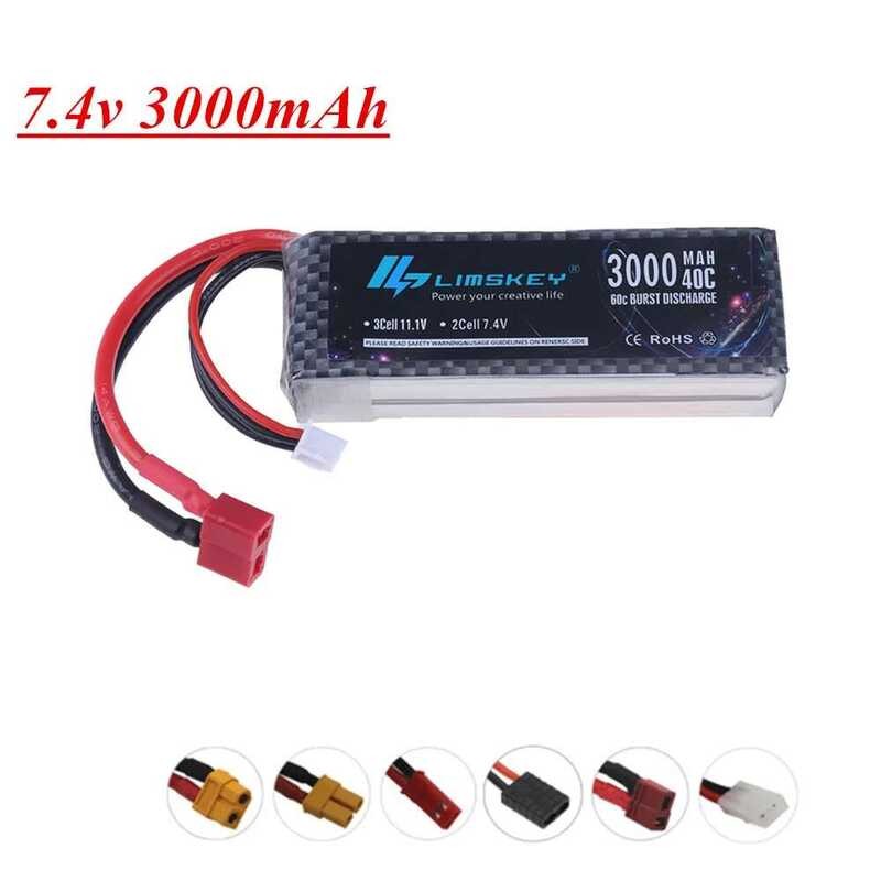 2S Lipo แบตเตอรี่7.4V 3000Mah สำหรับ Mjx H16 RC รถแข่งของเล่นความเร็วสูงโดรน Quodter ของเล่นอ ...