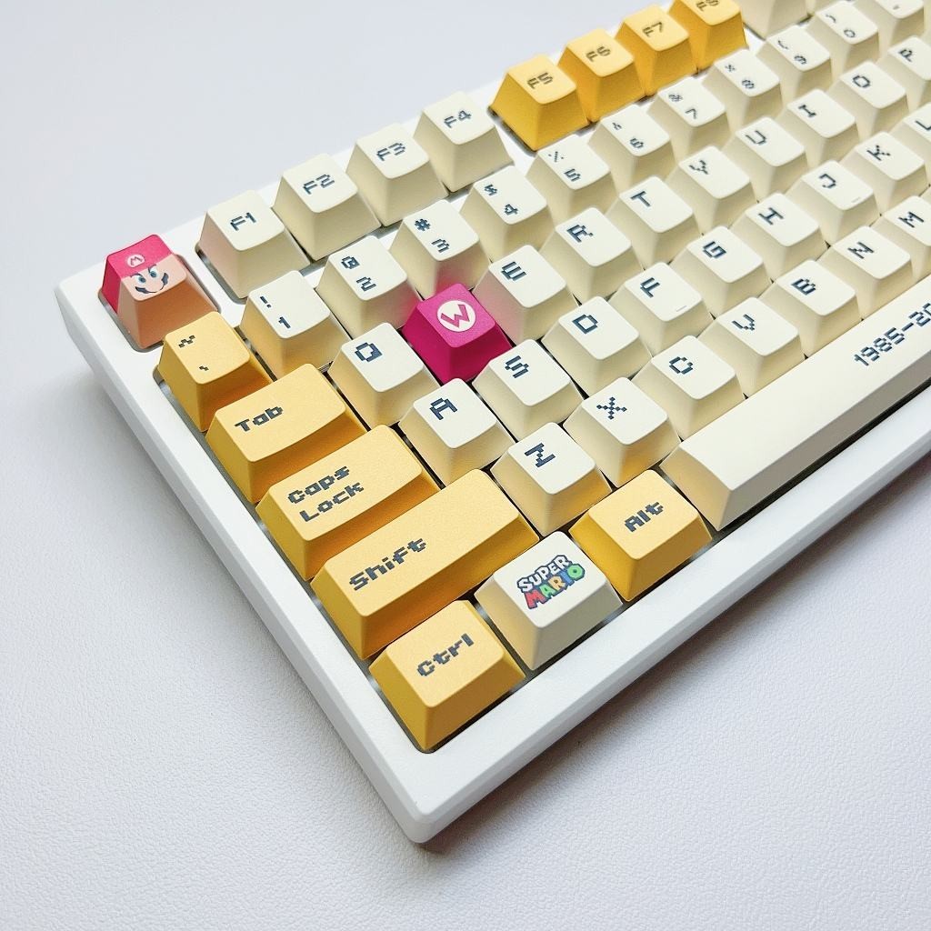 Bald Mario Villain PBT อะแดปเตอร์ปุ่มกดคีย์บอร์ด 64 68 75 84 87 96 98 ...