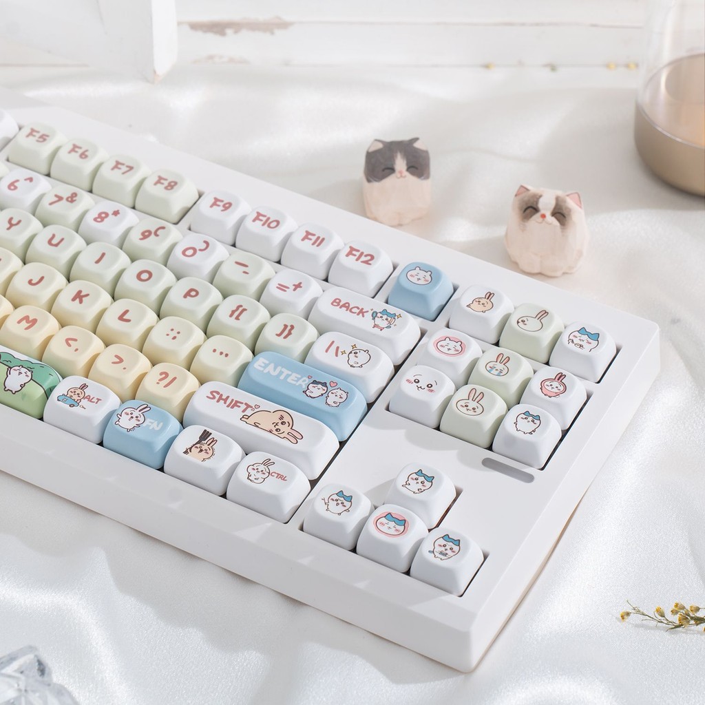 การ์ตูน Chikawa Little Eight Keycap MOA PBT วัสดุความร้อนระเหิดสาว ...