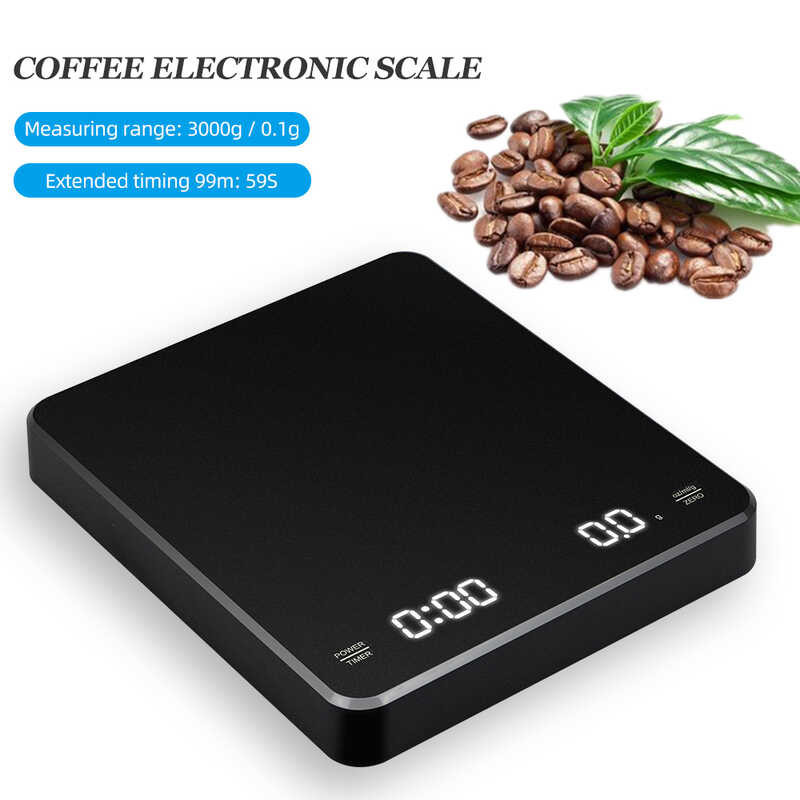 3Kg/0.1G Digital Coffee Scale With Timer Rechargeable Electronic Smart ...