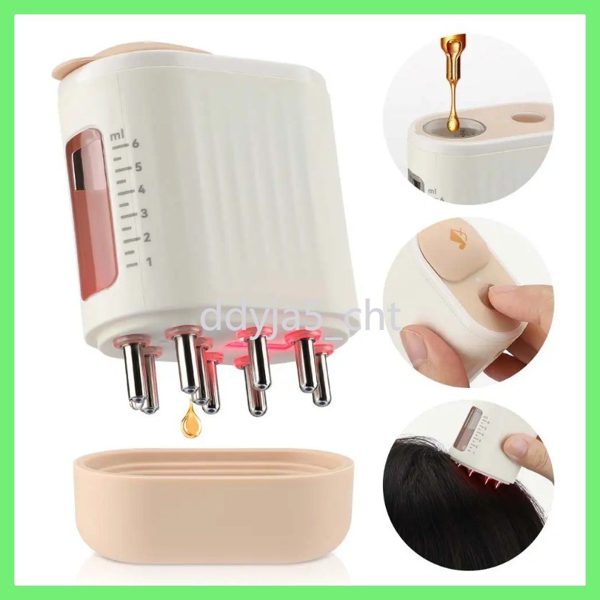 Scalp Applicator น้ำมันหอมระเหย Liquid ท่องเที่ยวหวี Vibrating Red ...