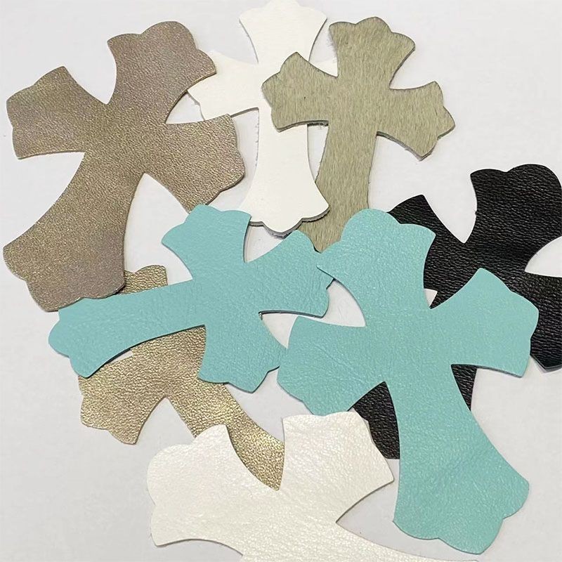 Chrome HEARTS Cross Patch Diy Leather Label Leather Multi-color Patch ...