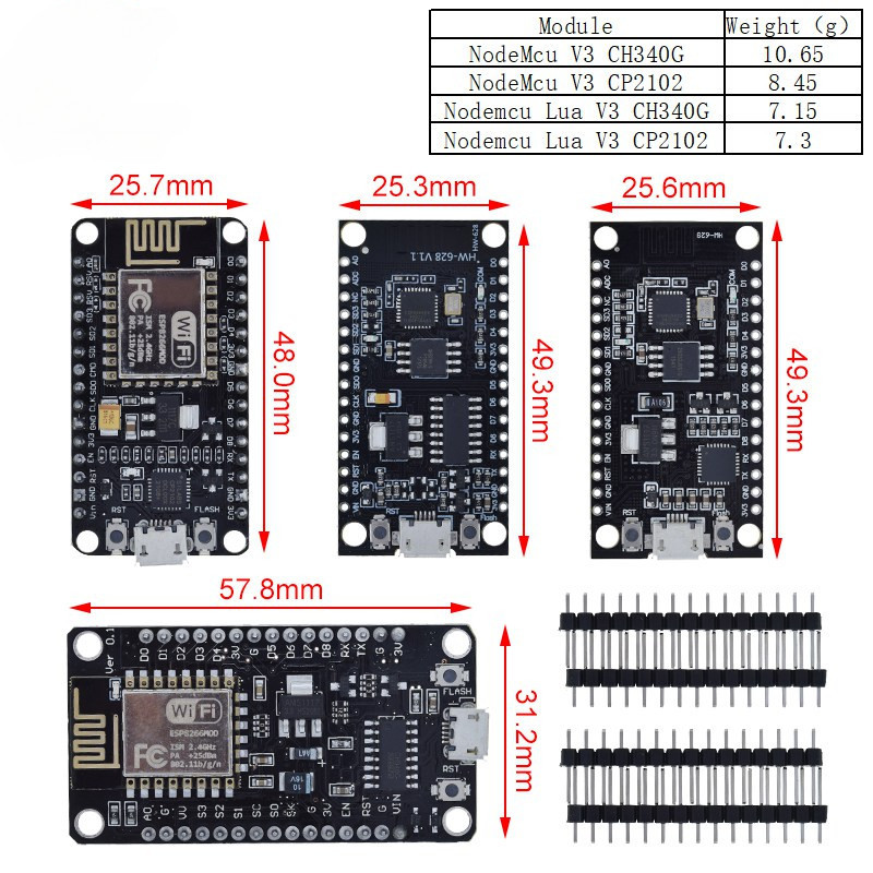 โมดูลไร้สาย ESP8266 TYPE-C USB MICRO USB CH340 CP2102 CH9102X NodeMcu V3 V2 V2.1 Lua WIFI ...