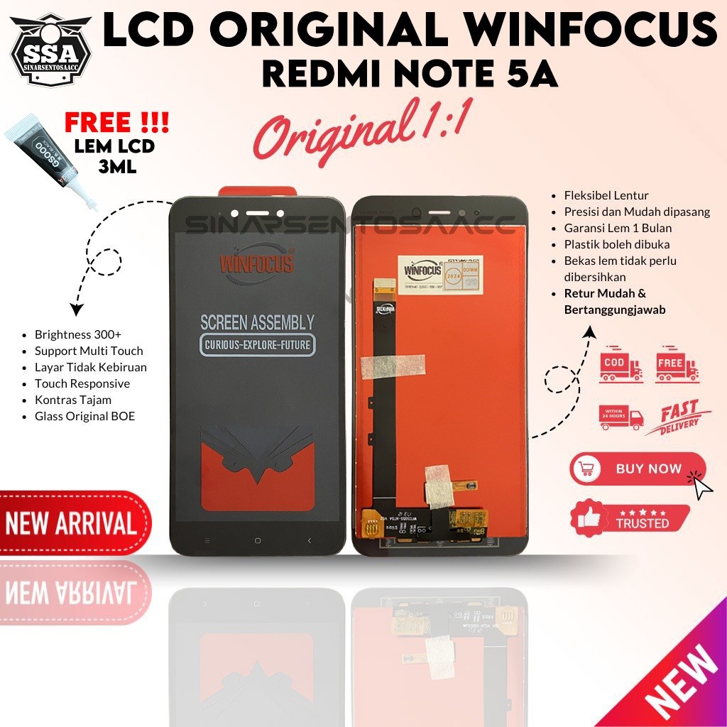 ในสต็อก LCD Touchscreen FULLSET ORIGINAL WINFOCUS Redmi Note 5a Note5a ไม่ใช่ 5a 5 a LCD HP ORI ...