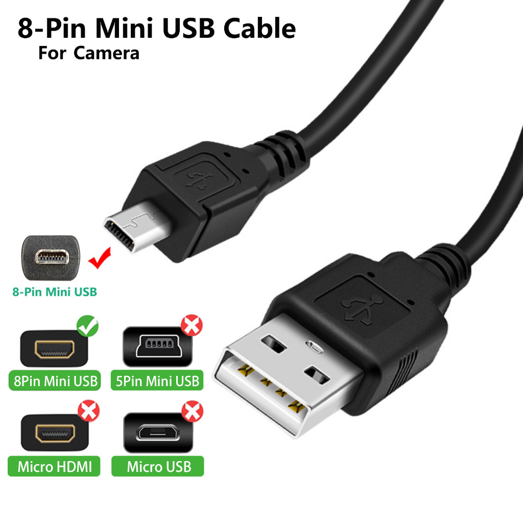 จัดส่งที่รวดเร็ว1.5M Usb ถึง 8 Pin Mini USB กล้องสายเคเบิลข้อมูล ...