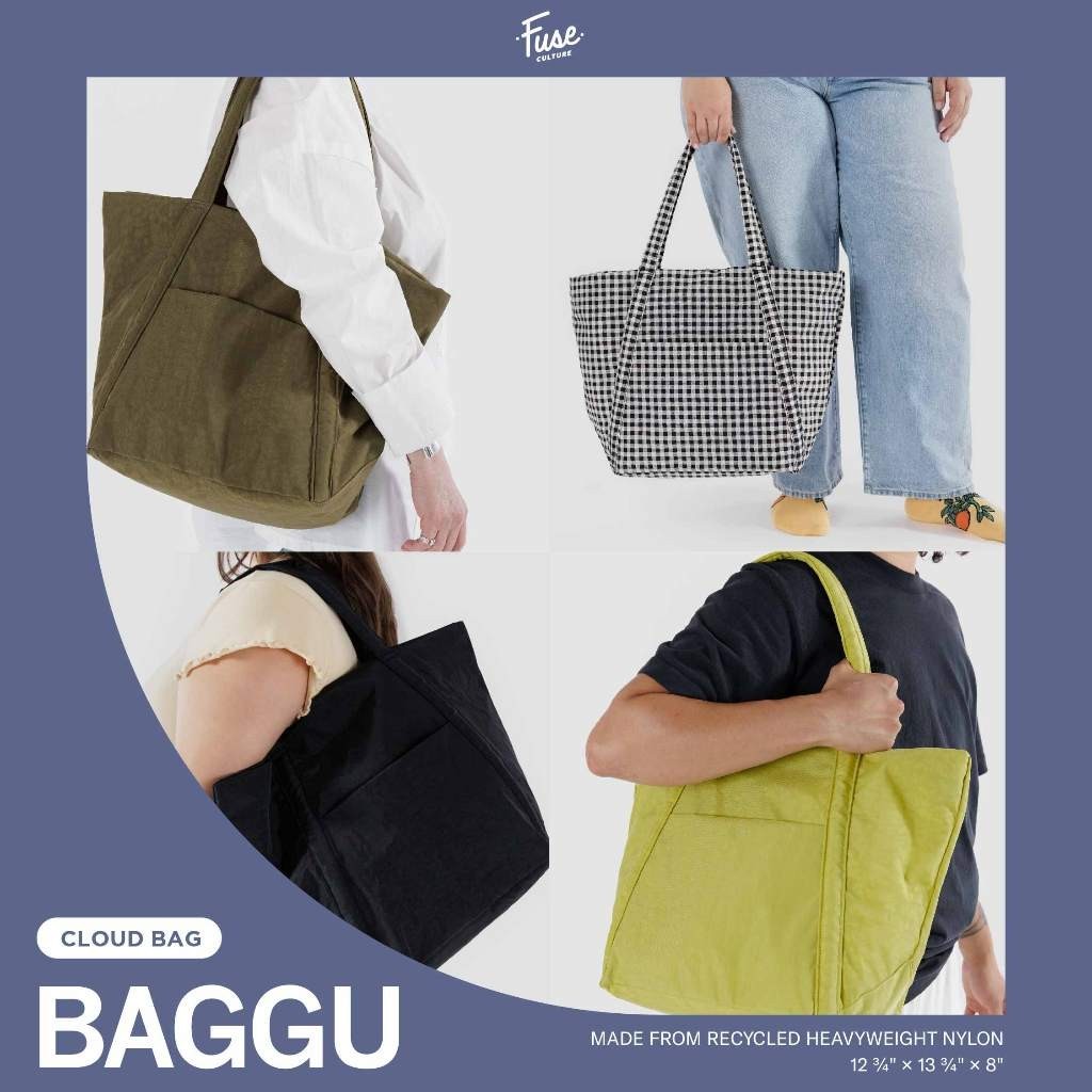 พร้อมส่ง BAGGU Cloud Bag กระเป๋าผ้าสะพายข้าง พับได้ น้ำหนักเบา กระเป๋าเดินทาง มีให้เลือก 2 ขนาด ...