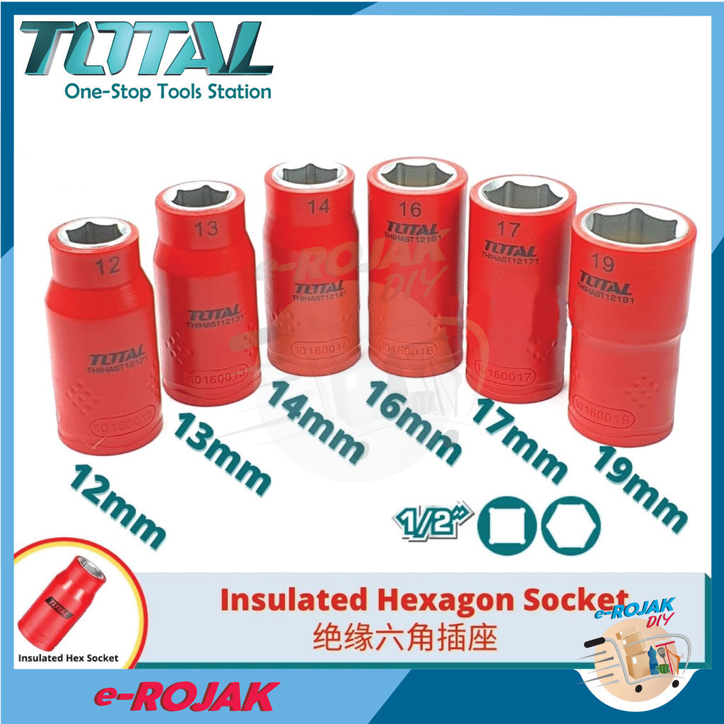 Total 1/2′′ ซ็อกเก็ตหกเหลี่ยมฉนวน 1000V,VDE/GS Certification 1/2 ...