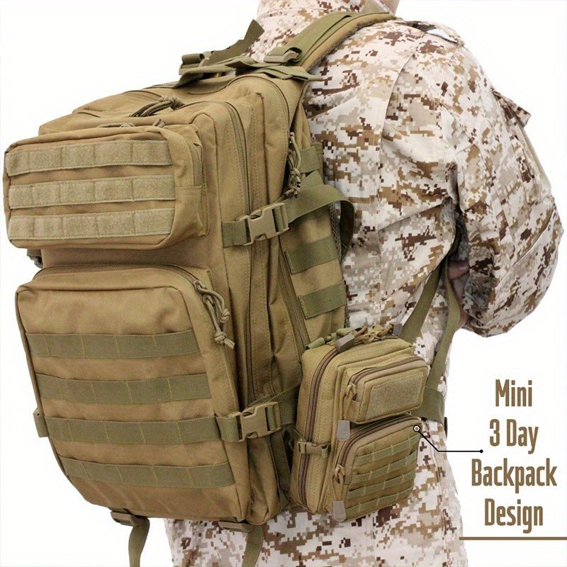 Luc Molle กระเป๋าเป้สะพายหลัง EDC ใส่โทรศัพท์มือถือ 2 ช่อง คาราบิเนอร์ ...