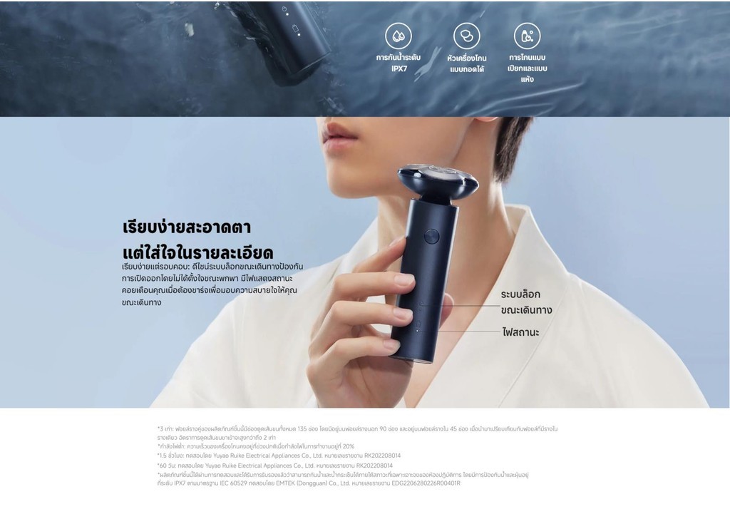 XIAOMI ELECTRIC SHAVER S101 ที่โกนหนวด เครื่องโกนหนวดไฟฟ้า 18 ใบมีด ทน ...
