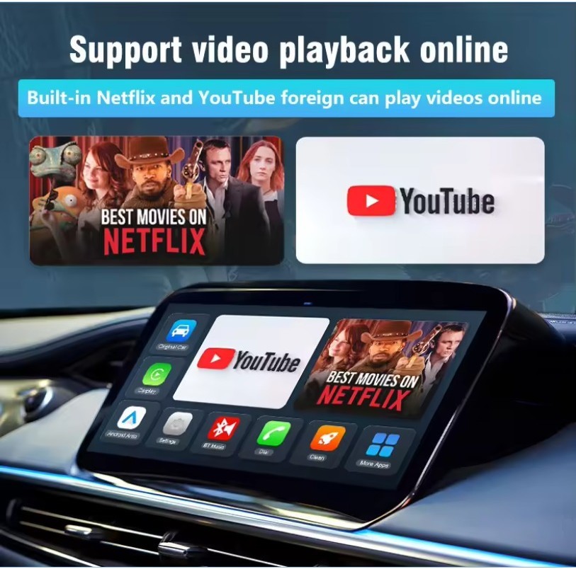 แบบพกพารถเล่น AI กล่องไร้สาย CarPlay อะแดปเตอร์ Android Auto พร้อม ...