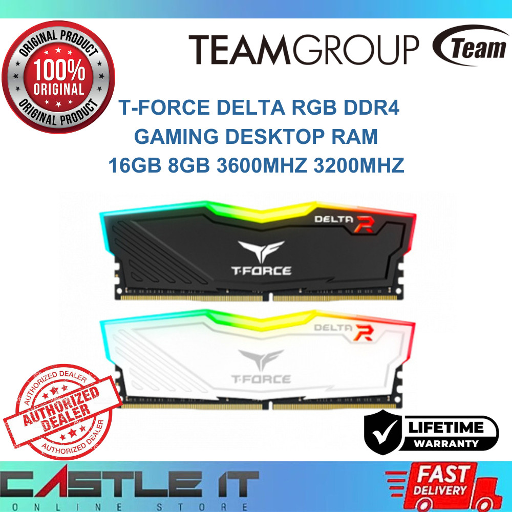 Teamgroup T-FORCE DELTA RGB DDR4 16GB 8GB 3600MHZ 3200MHZ PC3600 PC3200 ...