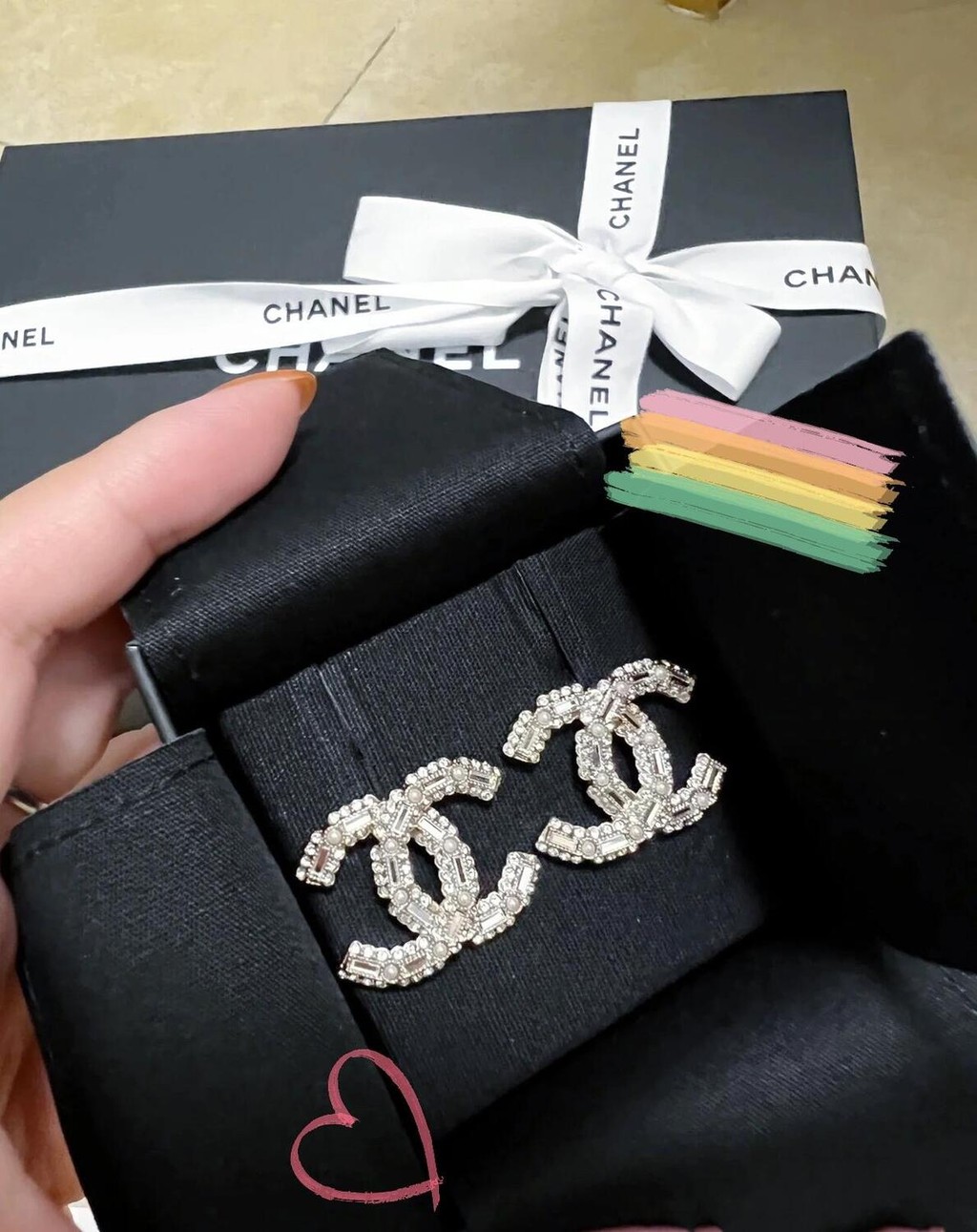 S925 ต่างหูผู้หญิงเงินแท้พร้อมตัวอักษร C ไข่มุก เพชร สไตล์ Ins เกาหลี ต่างหูแบรนด์ Hiend ...