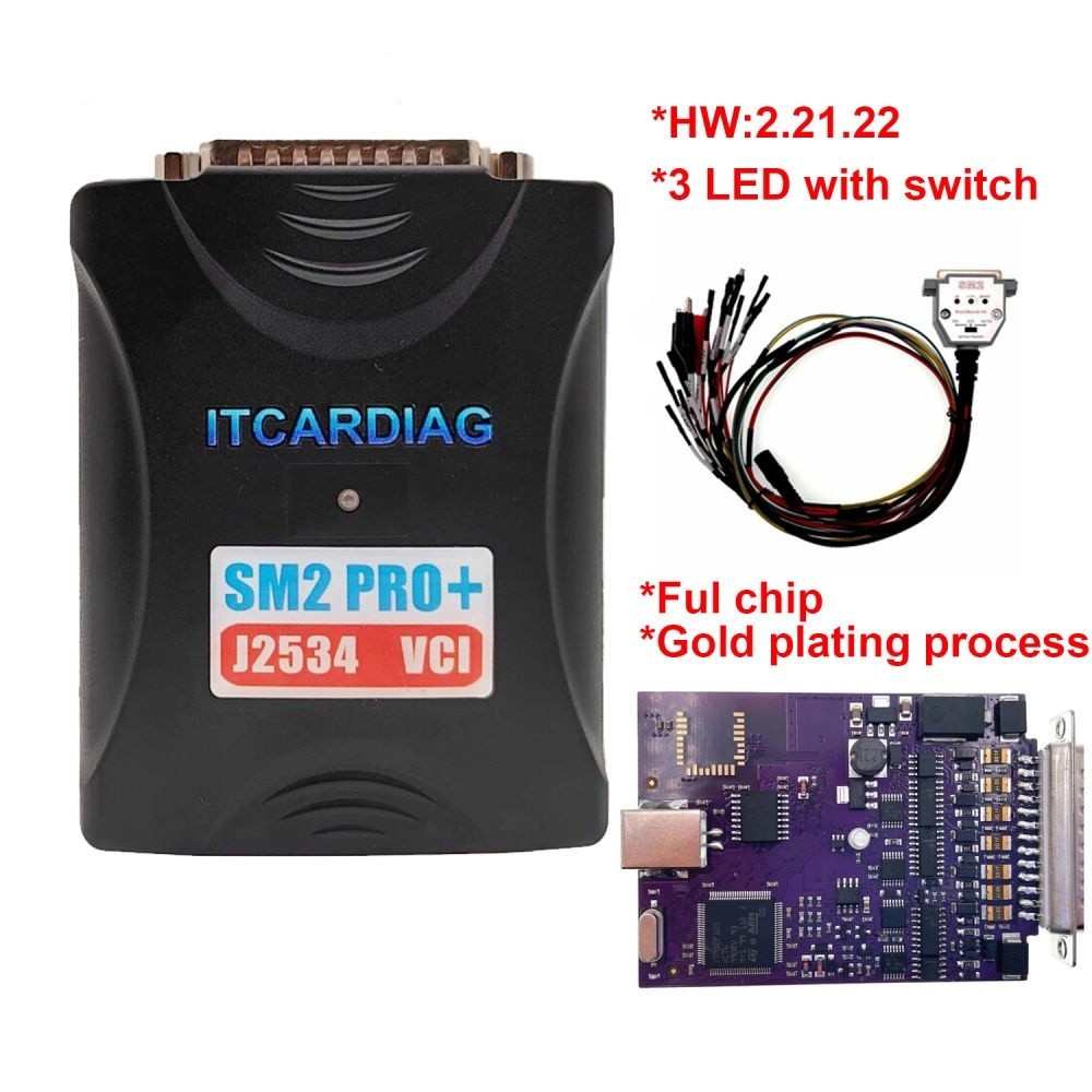 Original SM2 Pro + J2534 VCI Programmer อ่าน & Write ECU PCM 67 IN 1 แฟลช EEPROM 3 ไฟ LED Boot ...