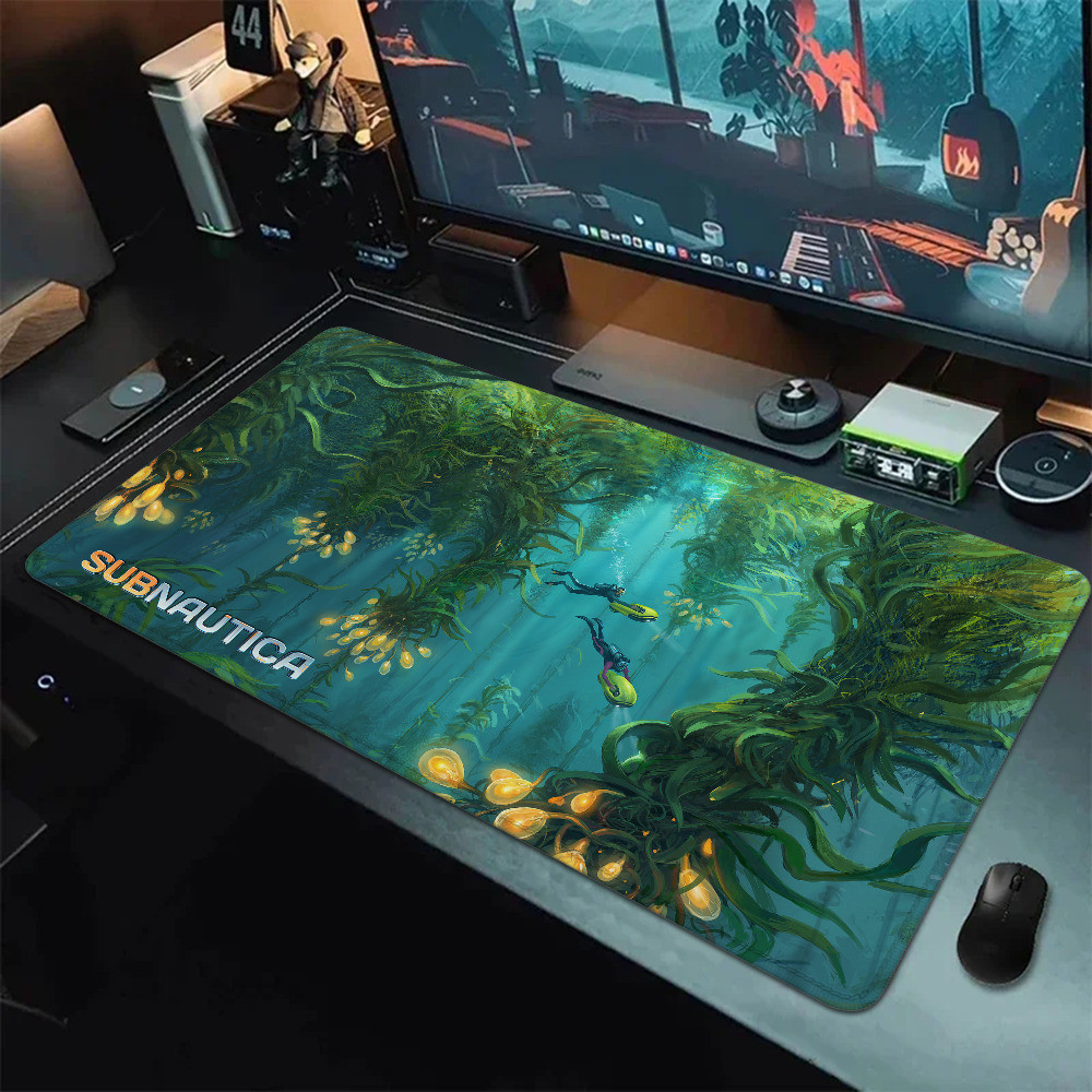 หลายขนาดและรูปแบบ Diy SUBNAUTICA Mat Pc Gamer โต๊ะทํางานอะนิเมะเมาส์ Pad 900x400 Setup อุปกรณ์ ...