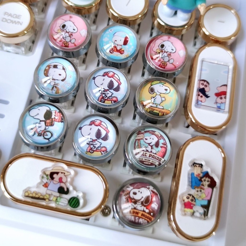 Handmade การ์ตูนการ์ตูนน่ารัก Snoopy Steampunk Mechanical Keyboard ...