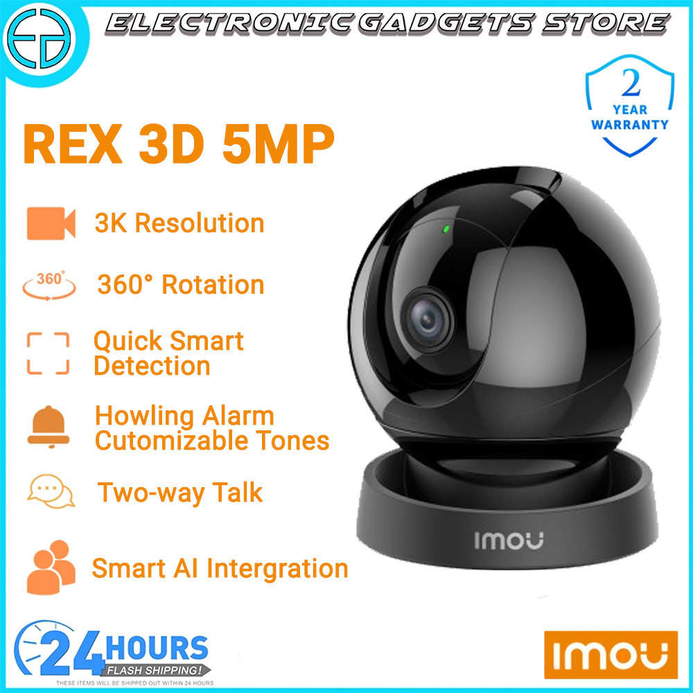 Imou Rex ♘ 5MP 3K H.265 Pan & Tilt Two Way Talk AI Smart Human / Pet ...