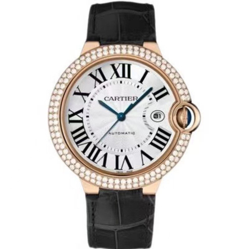 Cartier นาฬิกาข้อมืออัตโนมัติ ประดับเพชร สีฟ้า 42 มม. สําหรับผู้ชาย ...