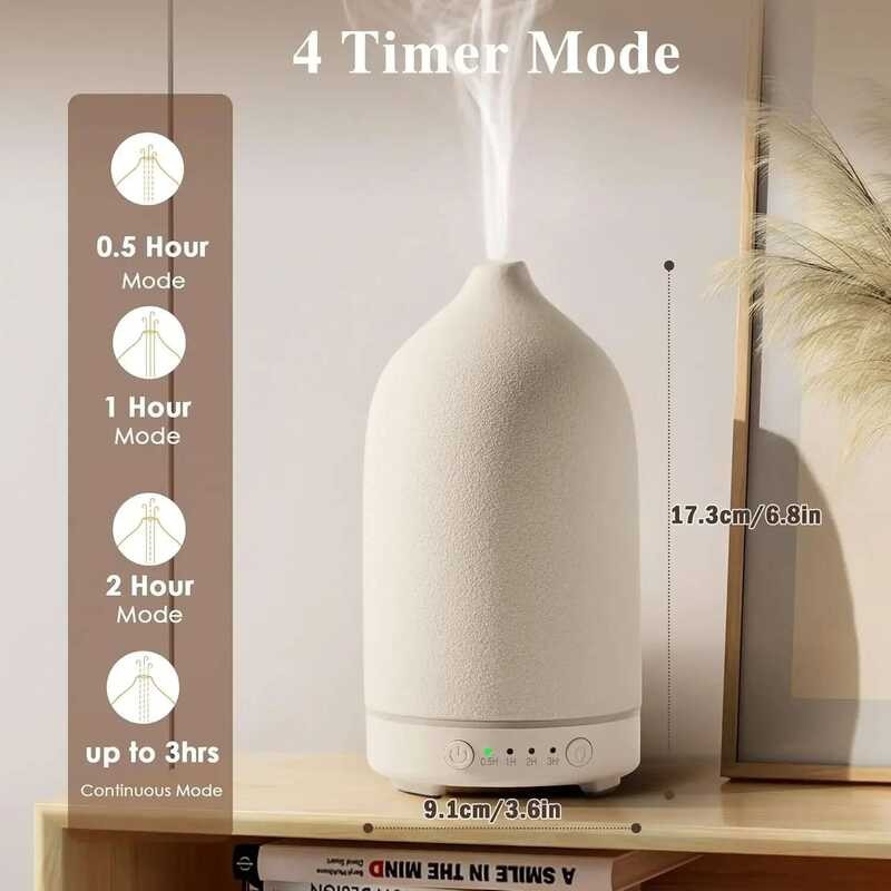 เซรามิคdiffuser 100Ml Essential Oil Diffusersน้ํามันหอมระเหยอัลตราโซนิกความชื้นจับเวลา 7 ไฟle ...