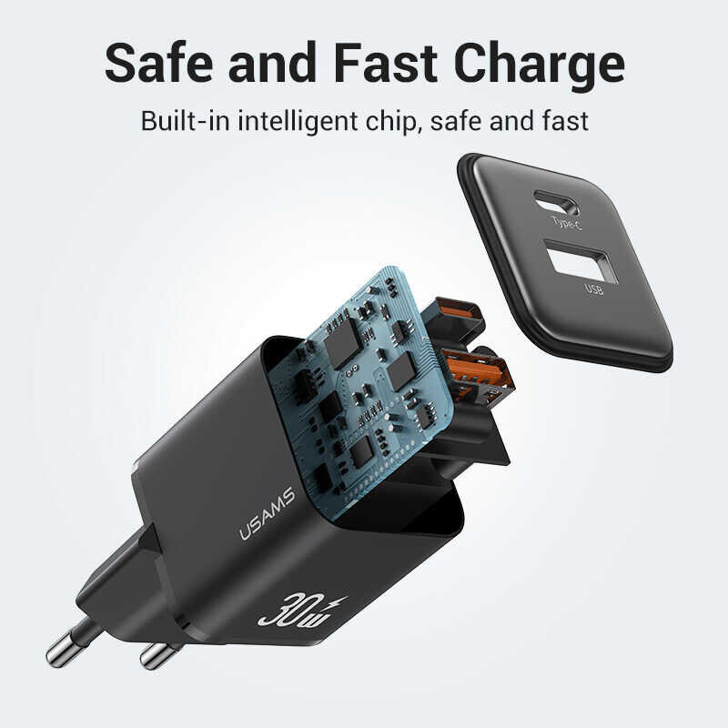 USAMS Pd30เครื่องชาร์จ ที่รวดเร็วคู่ชนิด C + USB ชาร์จเร็ | Shopee Thailand