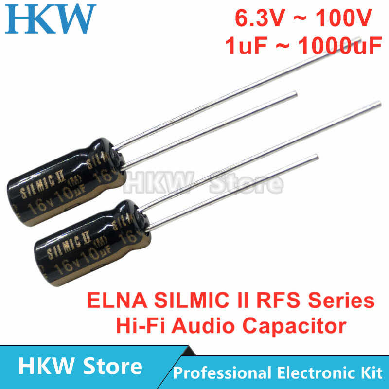 ELNA SILMIC II RFS Series Hifi Audio Capacitor 6.3V 10V 16V 25V 50V 63V 100V 10Uf 22Uf 47Uf ...