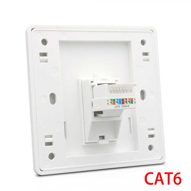 Cat6 Rj45 Network Wall Face Cover One Port Internet Panel Extruded Wire ...