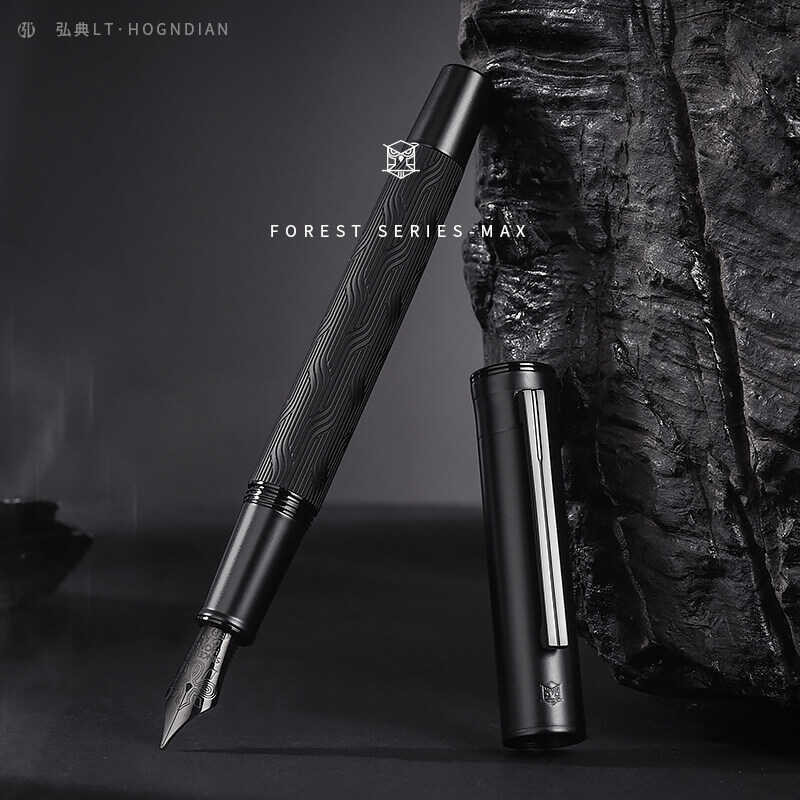 Max Hongdian1860 Black Forest Fountain Pen High-End Titanium Black ...