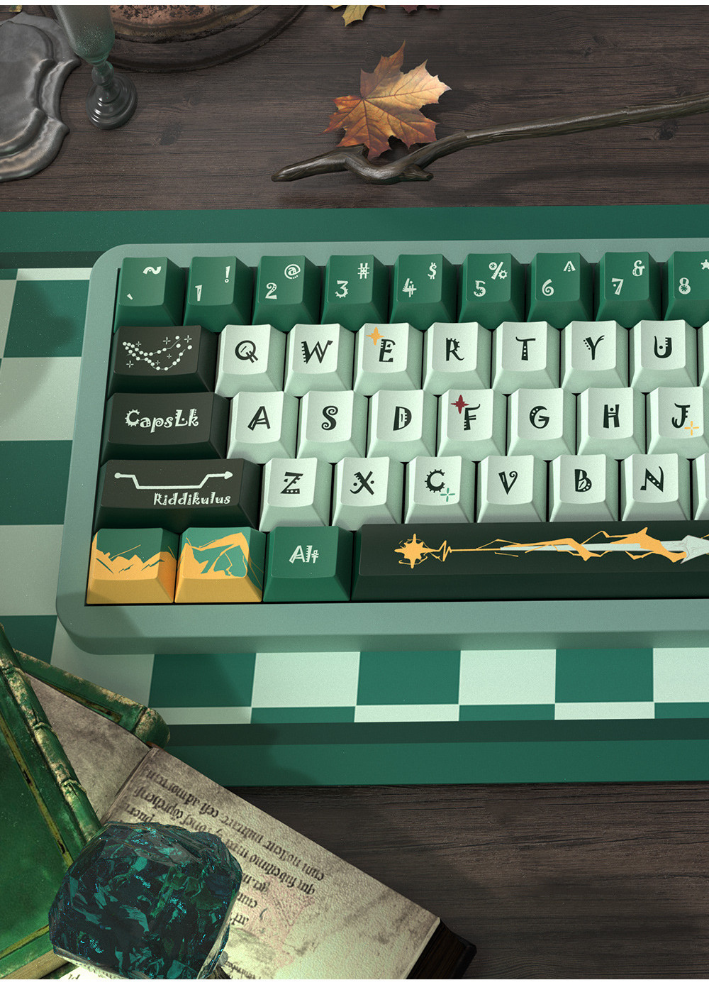Slytherin Keycaps Original Cherry Profile PBT 138/158 คีย์ Keycap ห้า ...