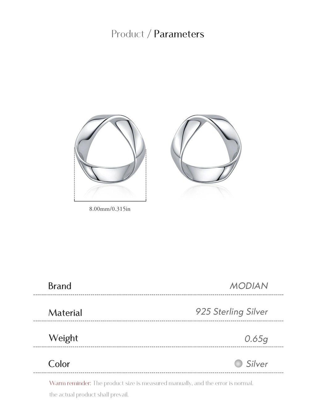 Modian 925 เงินสเตอร์ลิงแฟชั่น Minimalist Wavy Metallic Stud ต่างหูสําหรับผู้ชายผู้หญิงวันหยุด ...