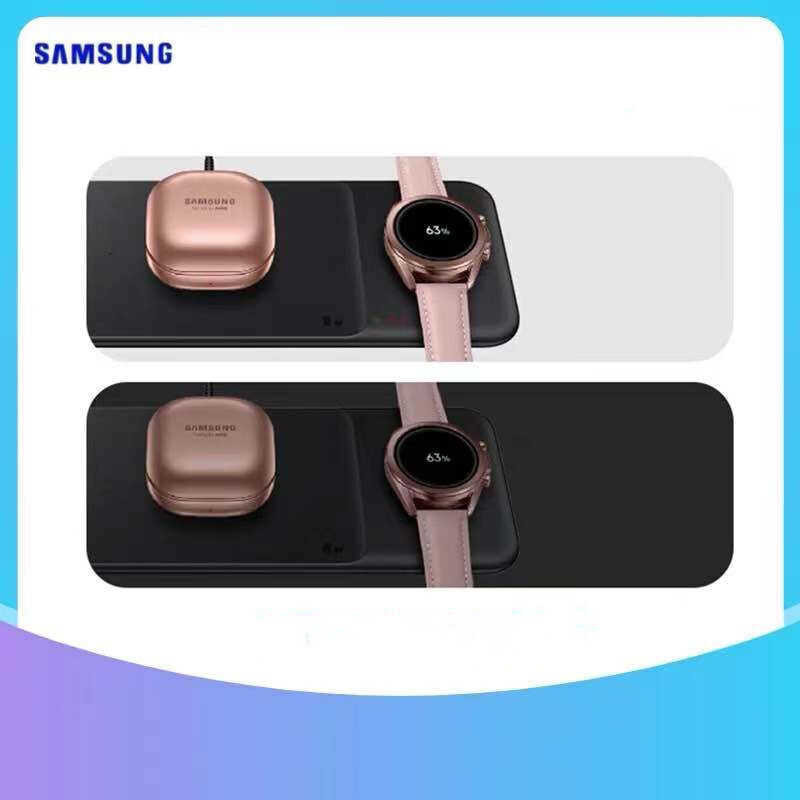Original Samsung 3In1 Fast Wireless Charger Trio Pad Phones Buds+/Buds ...