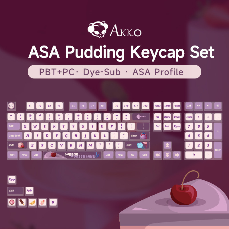 Akko x Monsgeek Pudding Keycap Set ASA Profile PBT+PC for 108 87 Keys ...