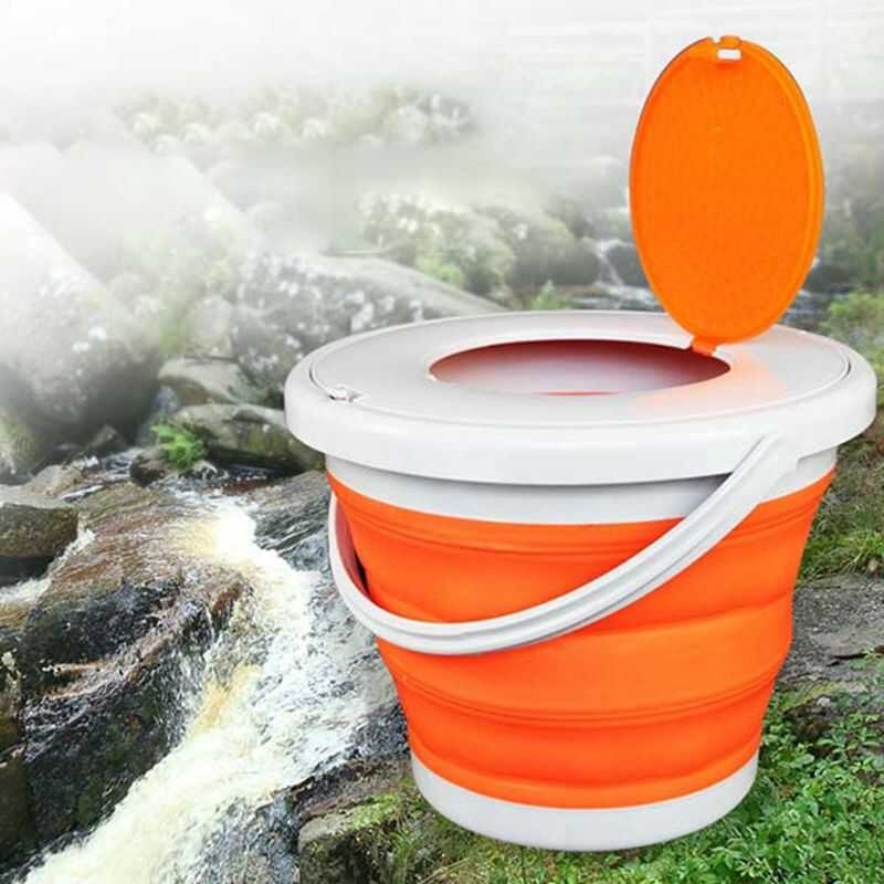 (Ikhr) 2 Pcs Tourism Folding With Lids Fishing Car Wash Bucket Outdoor ...