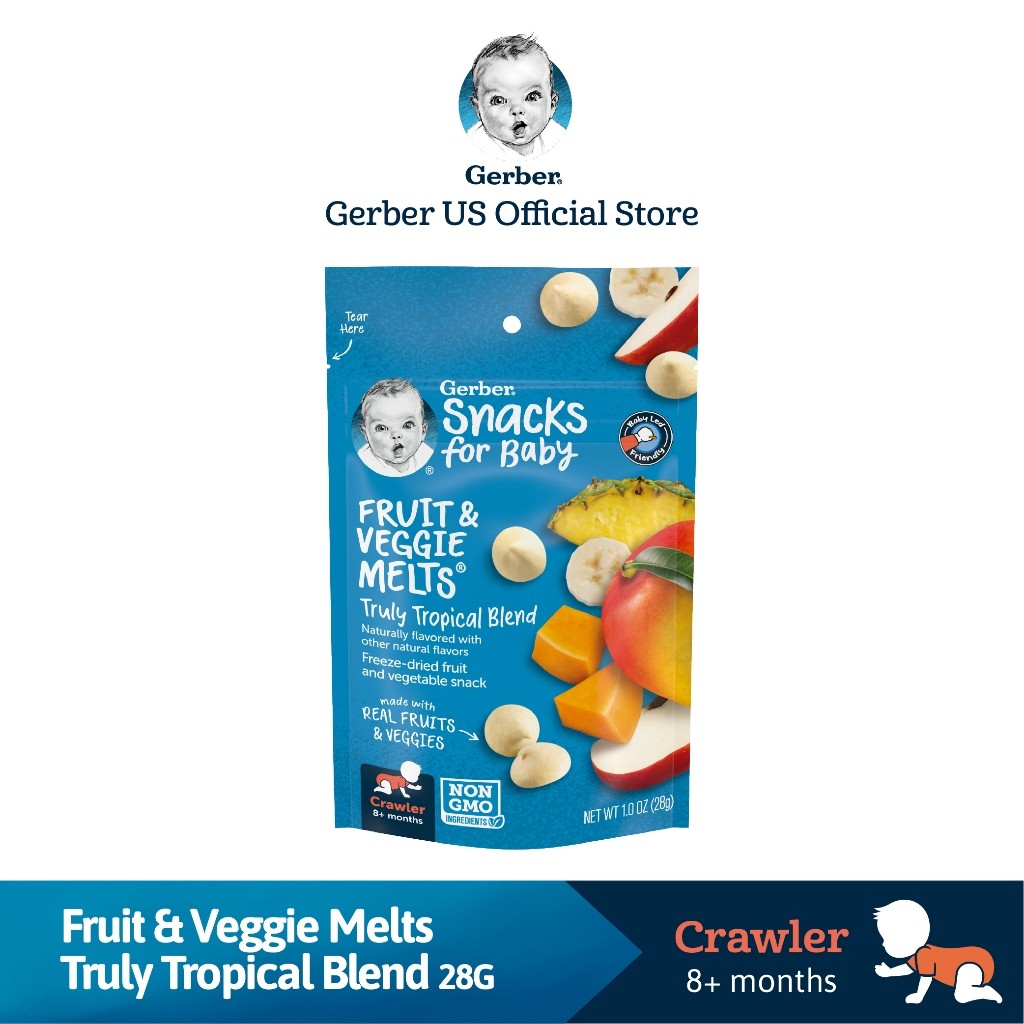 Gerber Fruit & Veggie Melts Truly Tropical Blend 28G | Shopee Thailand