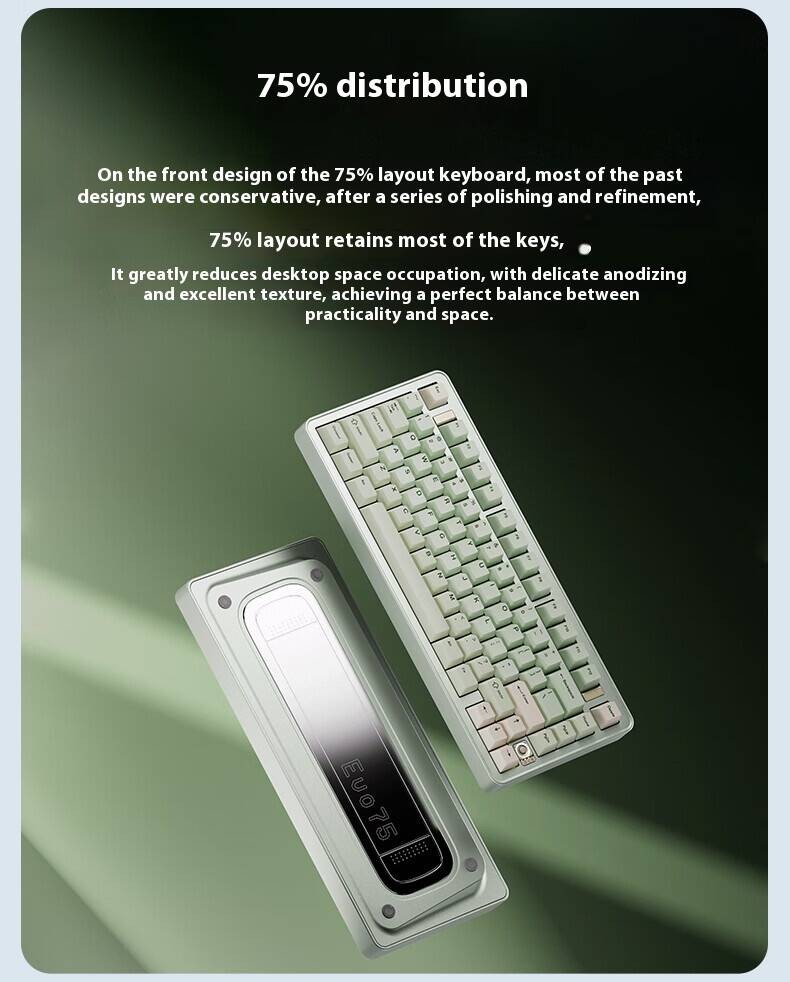 TickType คีย์บอร์ดแบบกลไก EVO75 การตรวจจําลองที่สาม 2.4G Bluetooth HiFi คีย์บอร์ดอลูมิเนียมแบบ ...