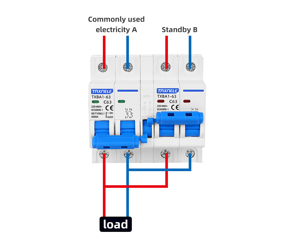 Taxnele 1P + 1P 2P + 2P MTS AC คู่มือ Transfer สวิทช์ Circuit Breaker Changeover สวิทช์ MCB 40A ...