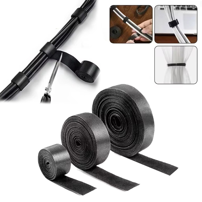 5m Hook และ Loop Fastener Cable Organizer Cable Ties Wire Winder Keeper ...