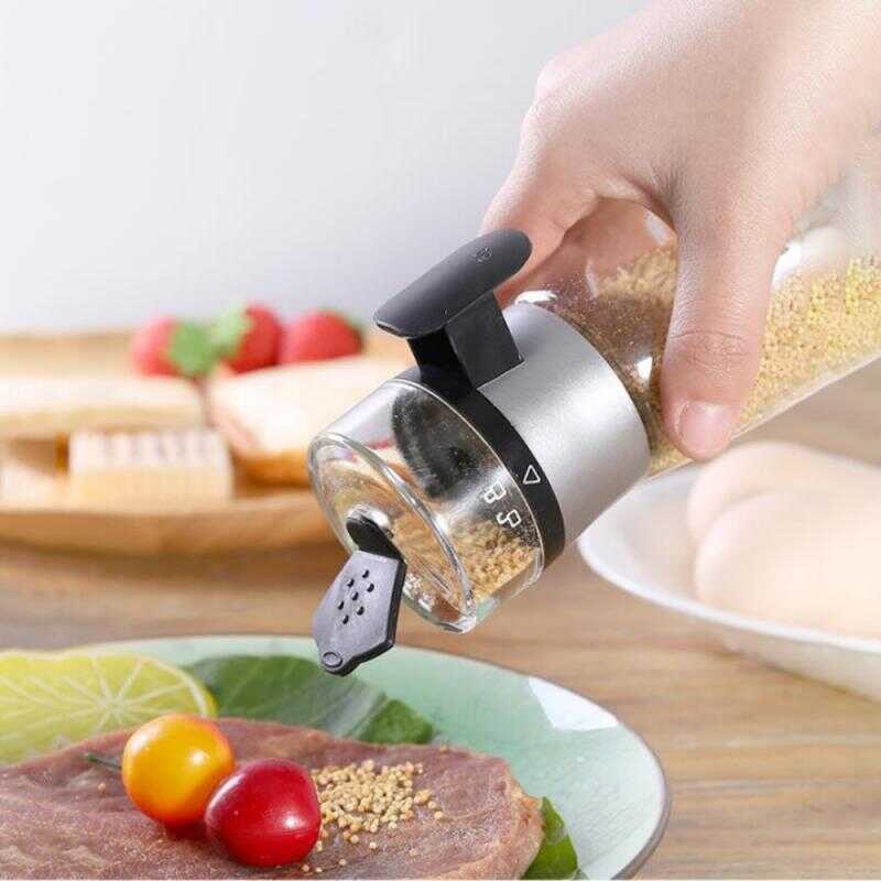 Salt Push-Type Dispenser Spice Shaker Salt Shaker Salt And Pepper Spice ...