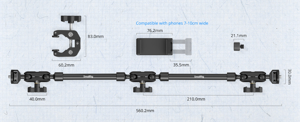 Smallrig 22" ปรับ Magic Arm Boom Arm Mount สําหรับ Light/เว็บแคม/ไมค์ ...