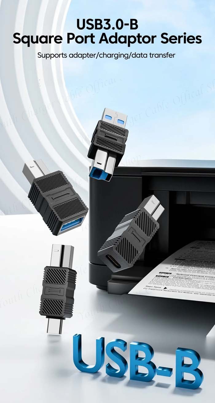 5Gbps USB-B 3.0 อะแดปเตอร์เครื่องพิมพ์ USB-B ชายประเภท C/USB หญิงแปลง ...