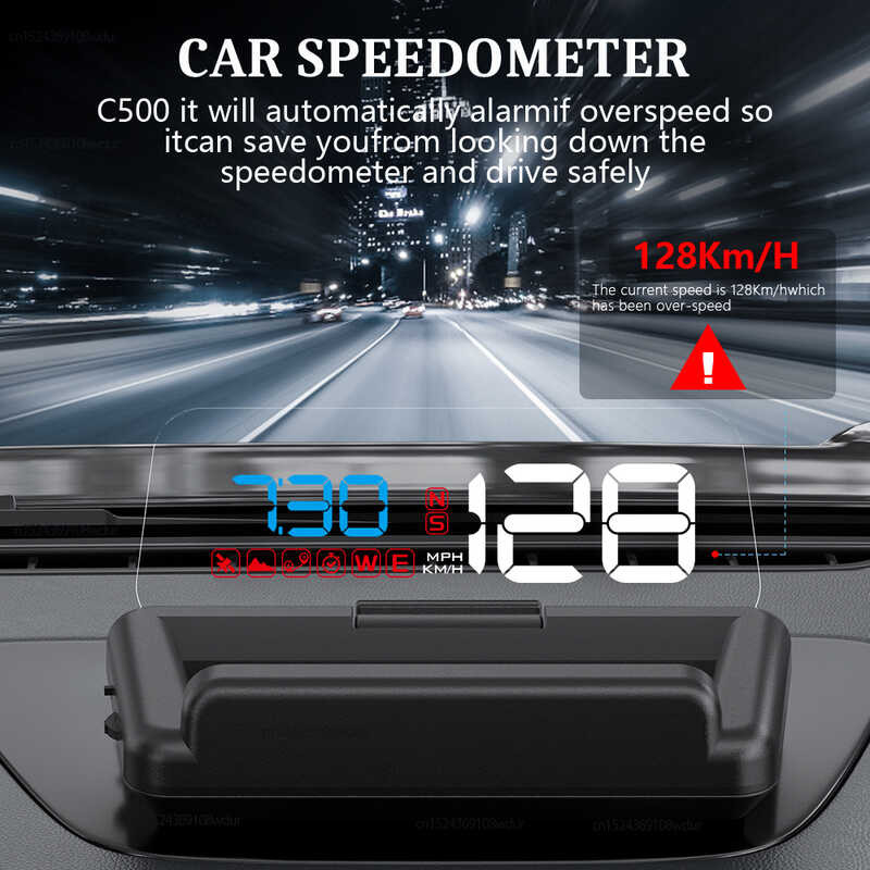 GEYIREN C500 รถยนต์ Obd2 GPS HUD Head-Up Display EOBD กระจกหน้ารถ Speedometer โป | Shopee Thailand