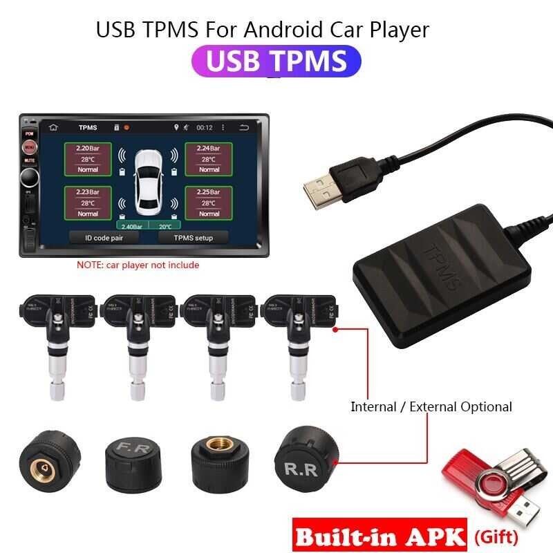 々 Cst-Ty06a USB TPMS Tire Pressure Monitoring Display Alarm System Ip67 ...