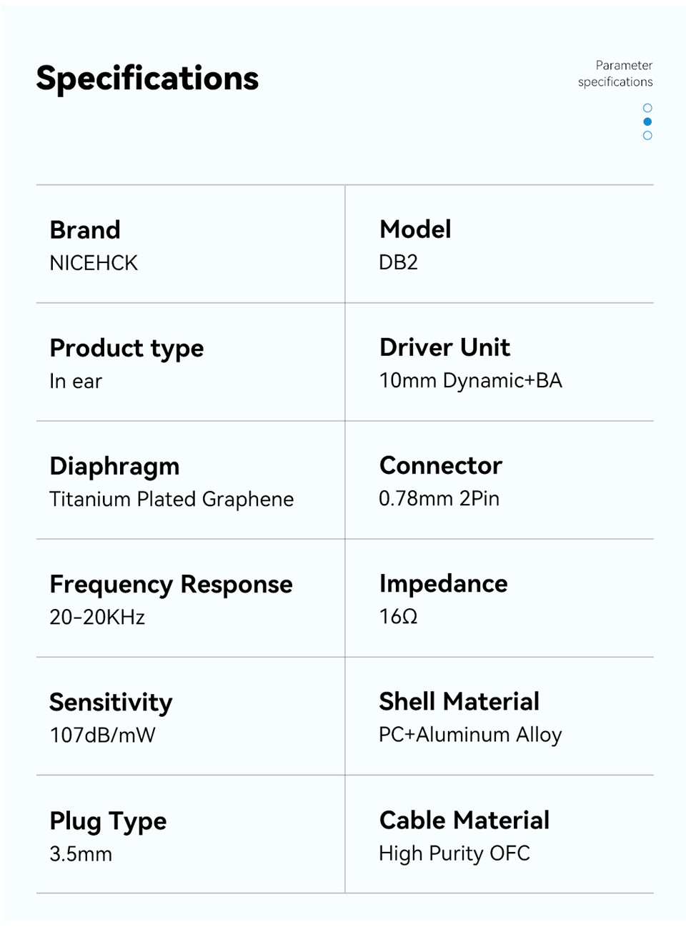 Nicehck DB2 ไมโครโฟนในหูชุดหูฟัง 1DD + 1BA Dual Driver Hybrid IEM HiFi ...