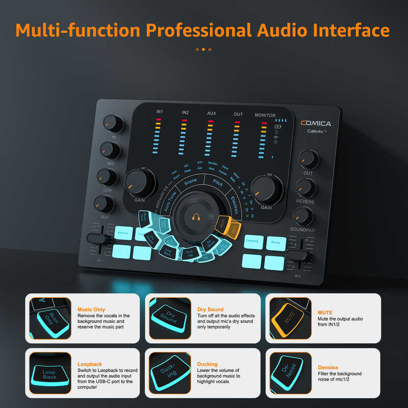 ADCaster Comica C2 Audio Interface, 48kHz / 24bit Built-in 5.3 ชิปเซ็ต ...