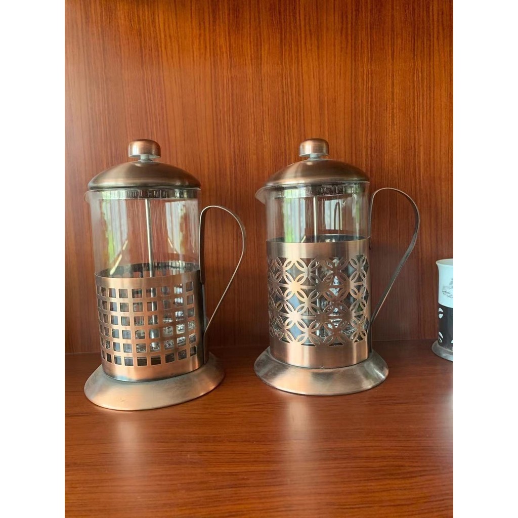 Electroplating Rose Gold ฝรั่งเศสกรองกดกาน้ําชากรองกาแฟกดหม้อกรอง ...