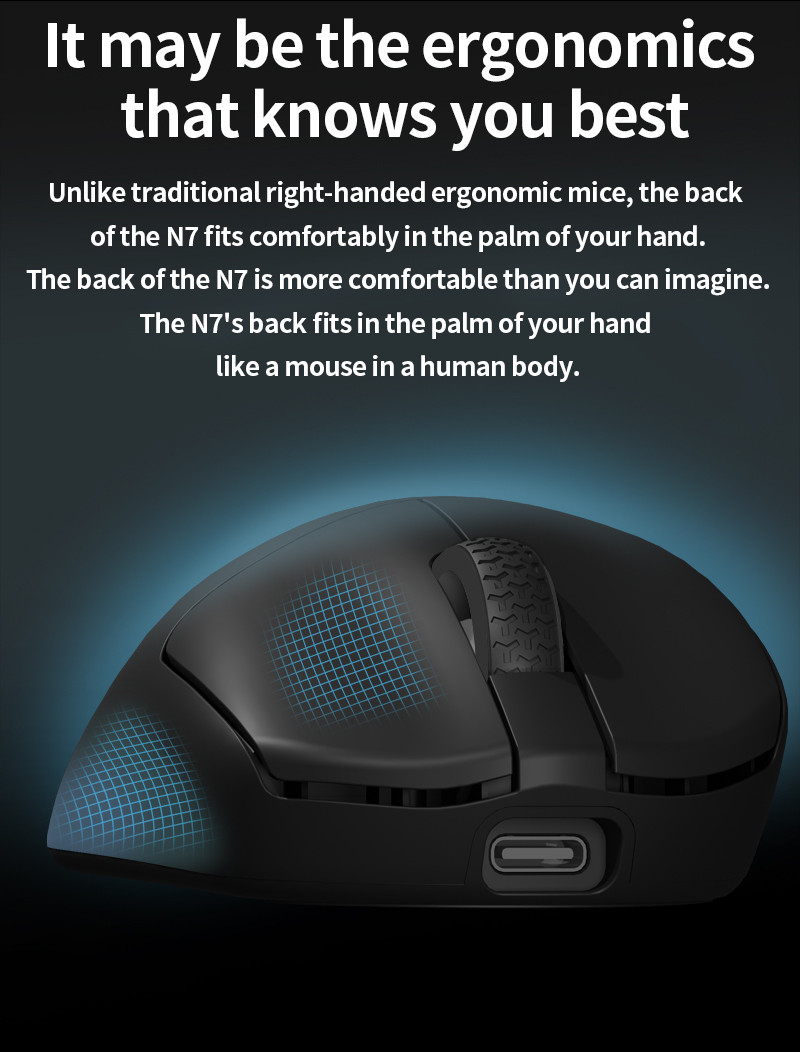 Darmoshark N7 MAX Three Mode Mouse Bluetooth Wireless PAW3950 Dual 8K ...